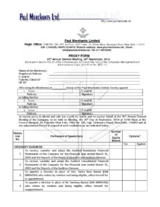 Proxy Form- MGT-11-AGM 2019 | Paul Merchants